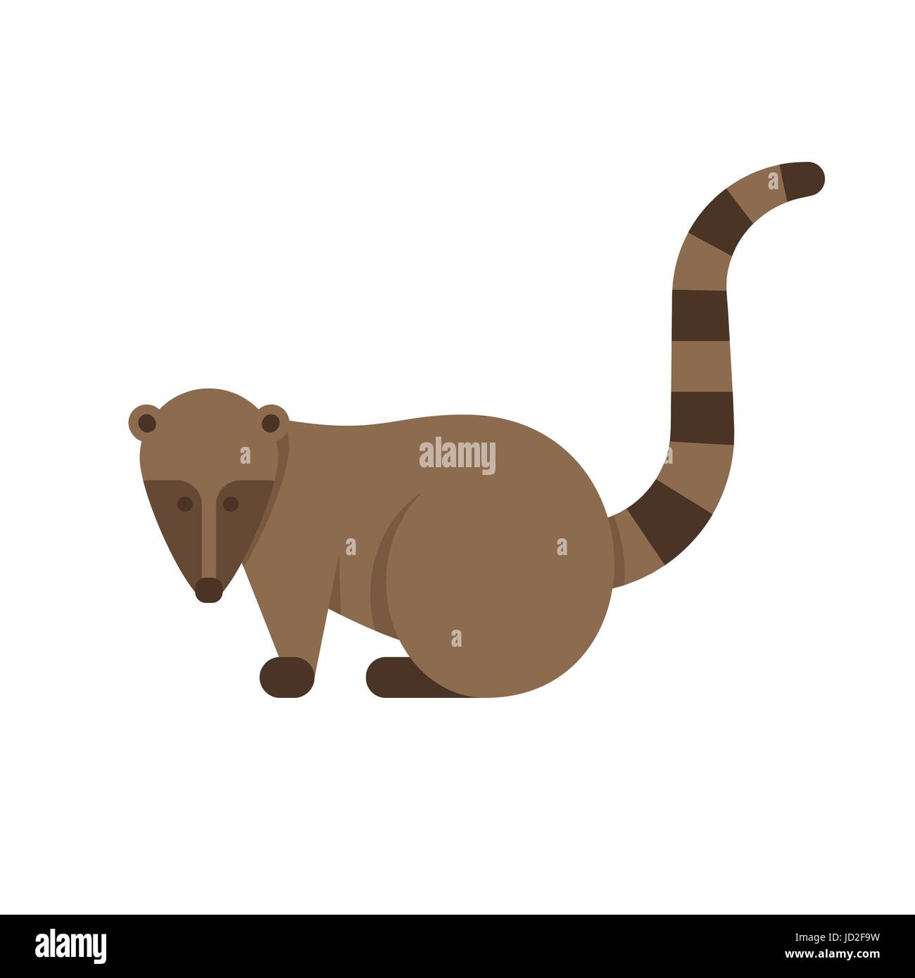 Vector flat style illustration of nasua. Icon for web. Isolated on ...