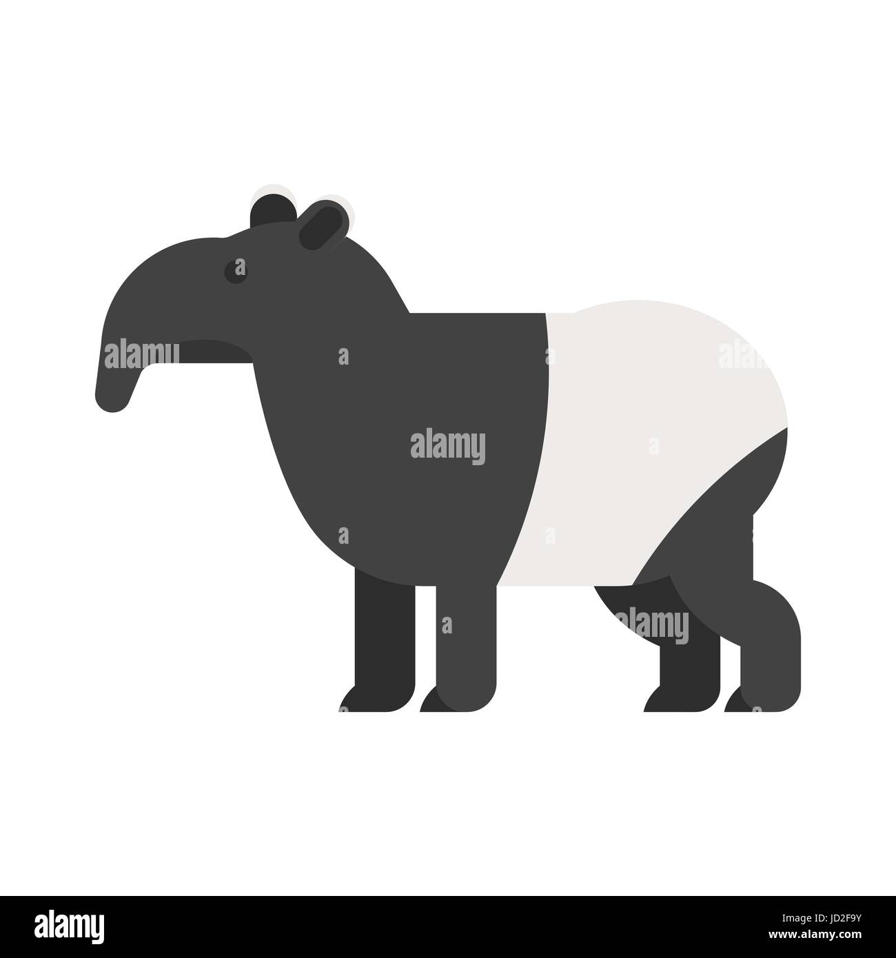 Vector flat style illustration of tapir. Icon for web. Isolated on ...