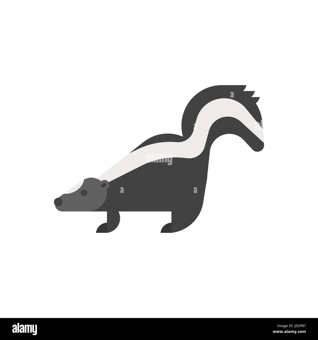 Vector flat style illustration of skunk. Icon for web. Isolated on ...