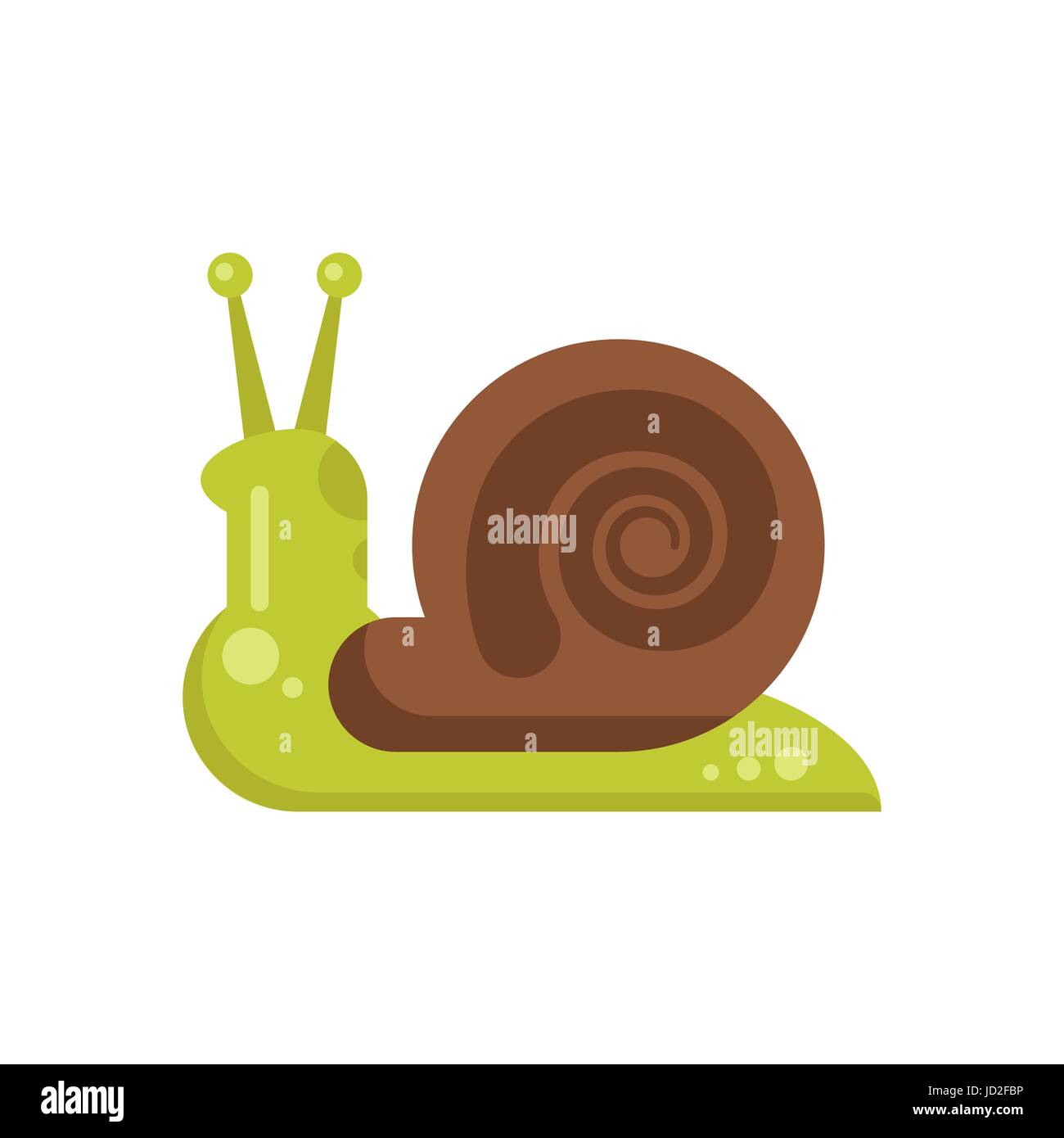 Vector flat style illustration of snail. Icon for web. Isolated on ...