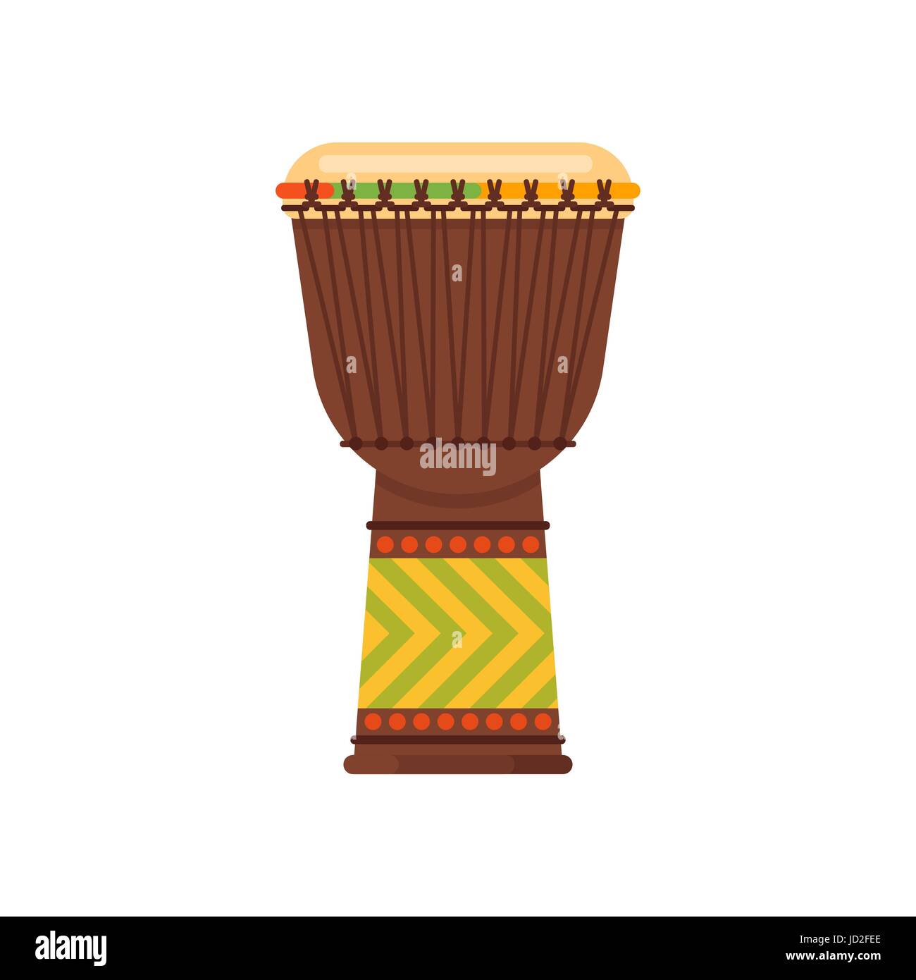 Vector flat style African drum musical instrument djembe. Icon for web ...