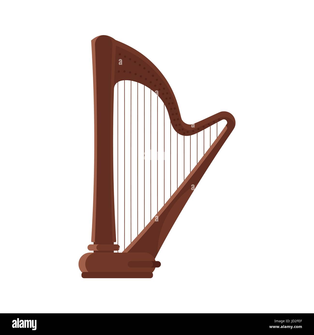 Vector flat style antique musical instrument harp. Icon for web ...