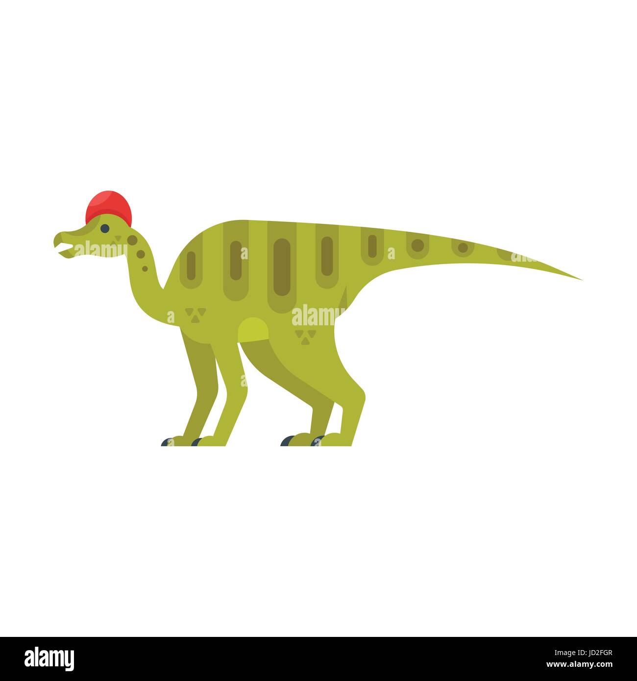 Vector flat style illustration of prehistoric animal - Corythosaurus. Isolated on white ...