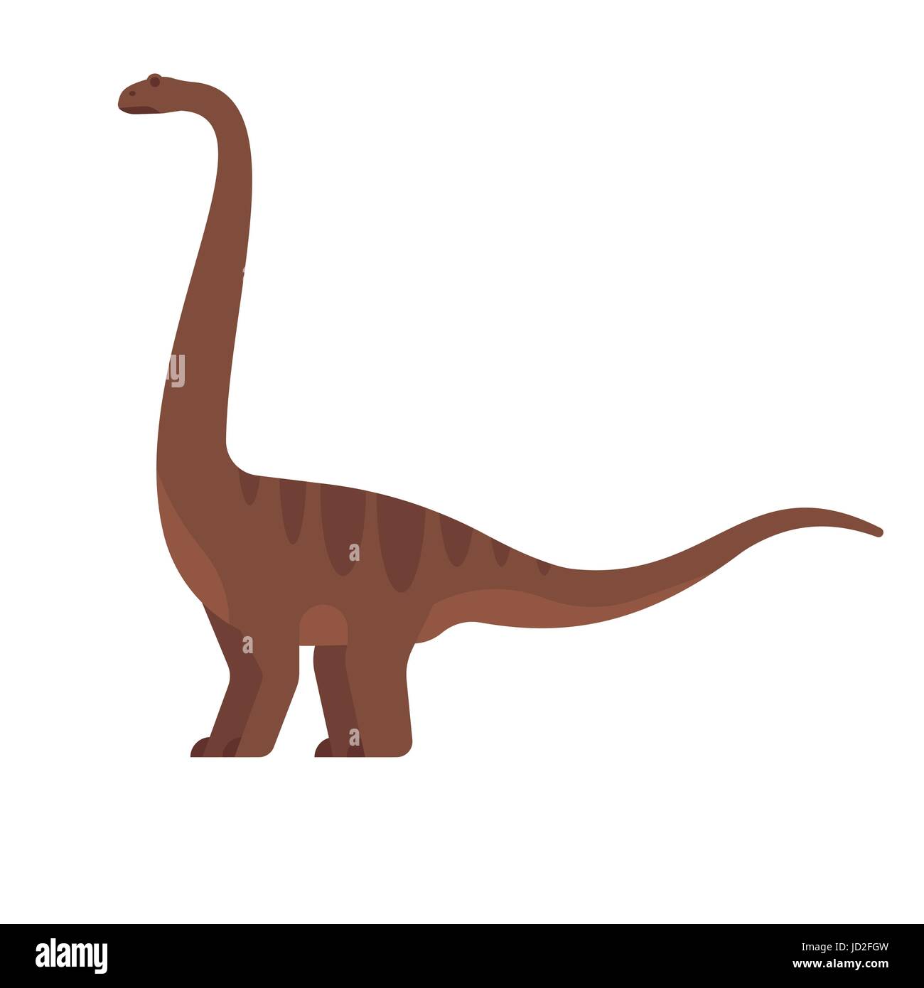 Vector flat style illustration of prehistoric animal - brontosaurus ...