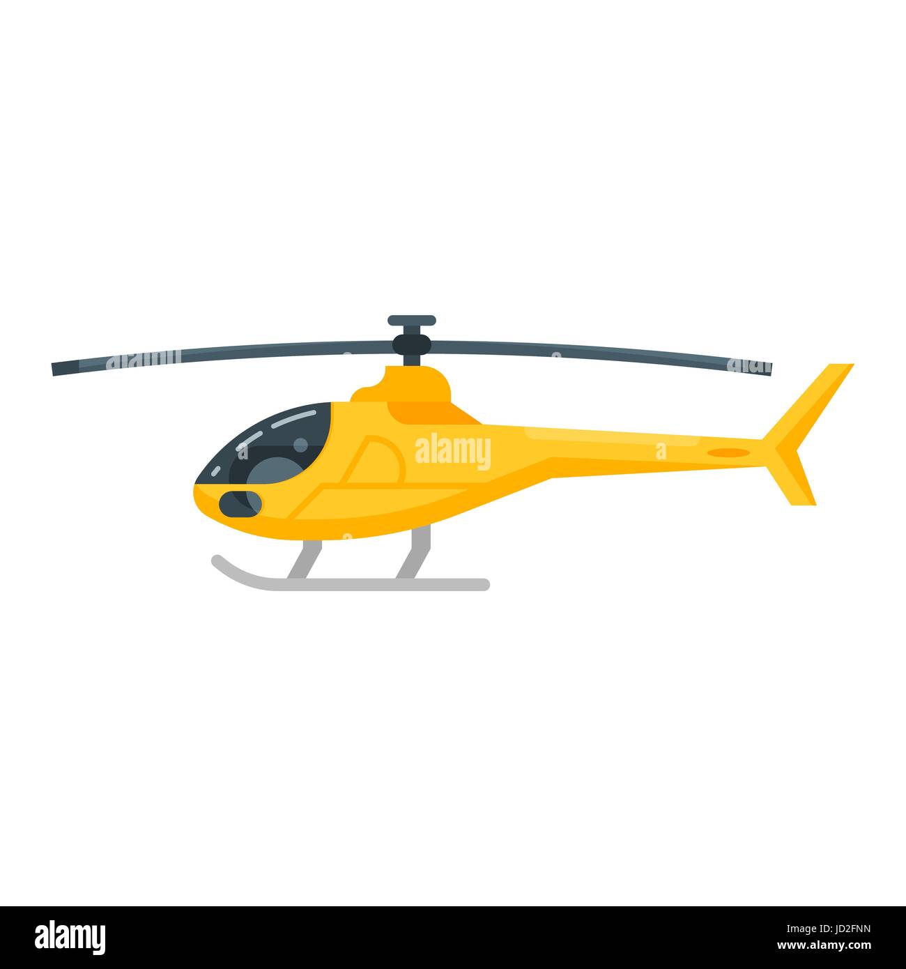 Vector flat style illustration of yellow helicopter. Icon for web Stock ...