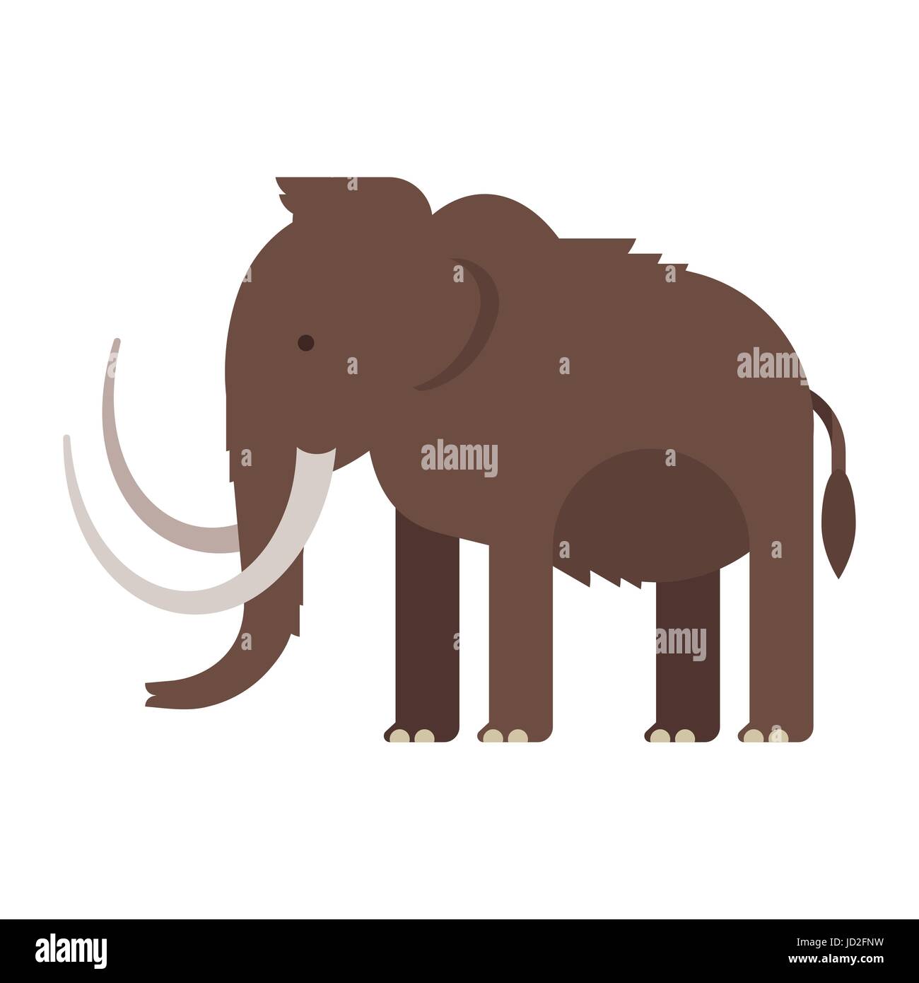 Vector flat style illustration of prehistoric animal - mammoth ...
