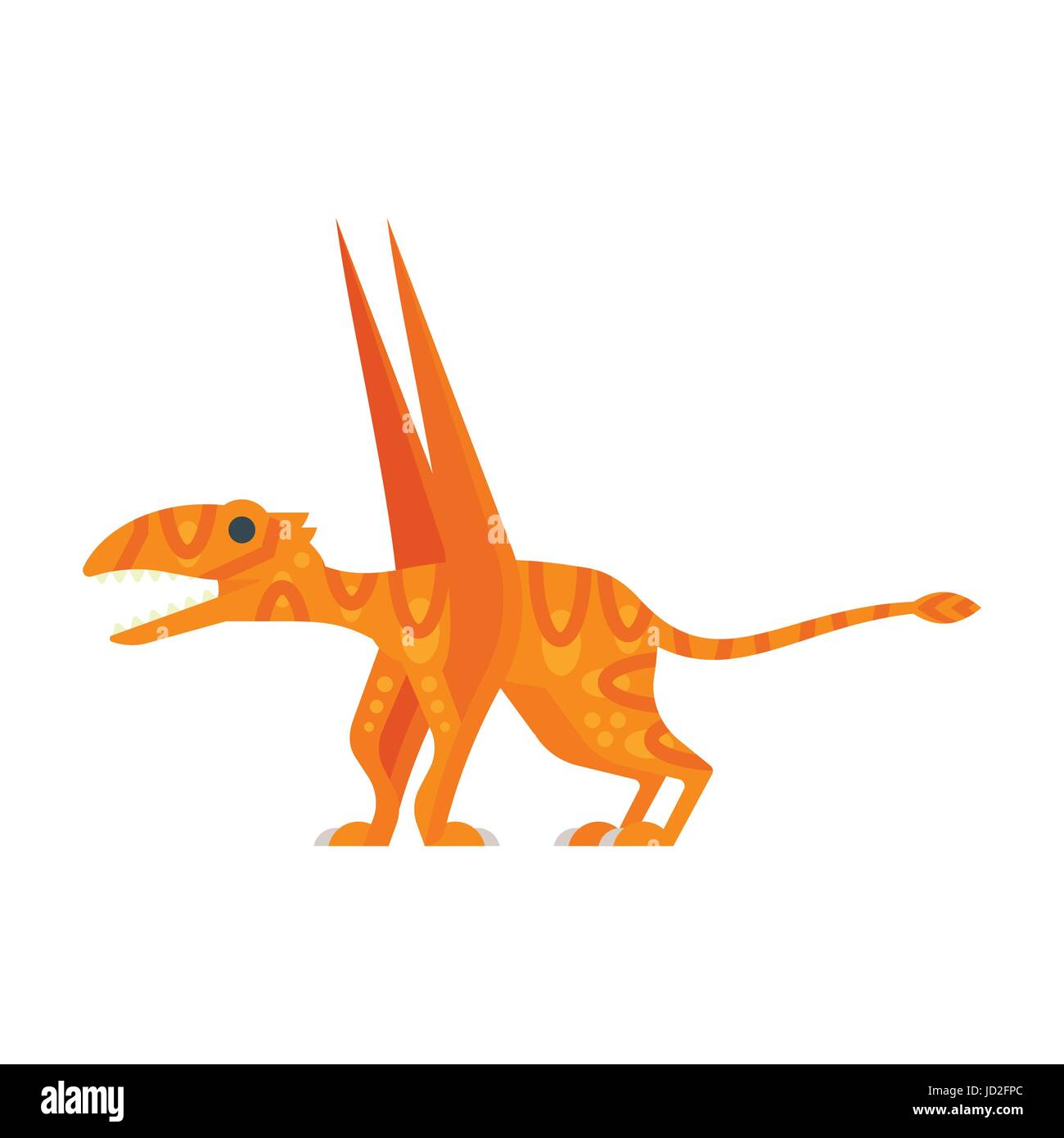Vector flat style illustration of prehistoric animal - Dimorphodon ...