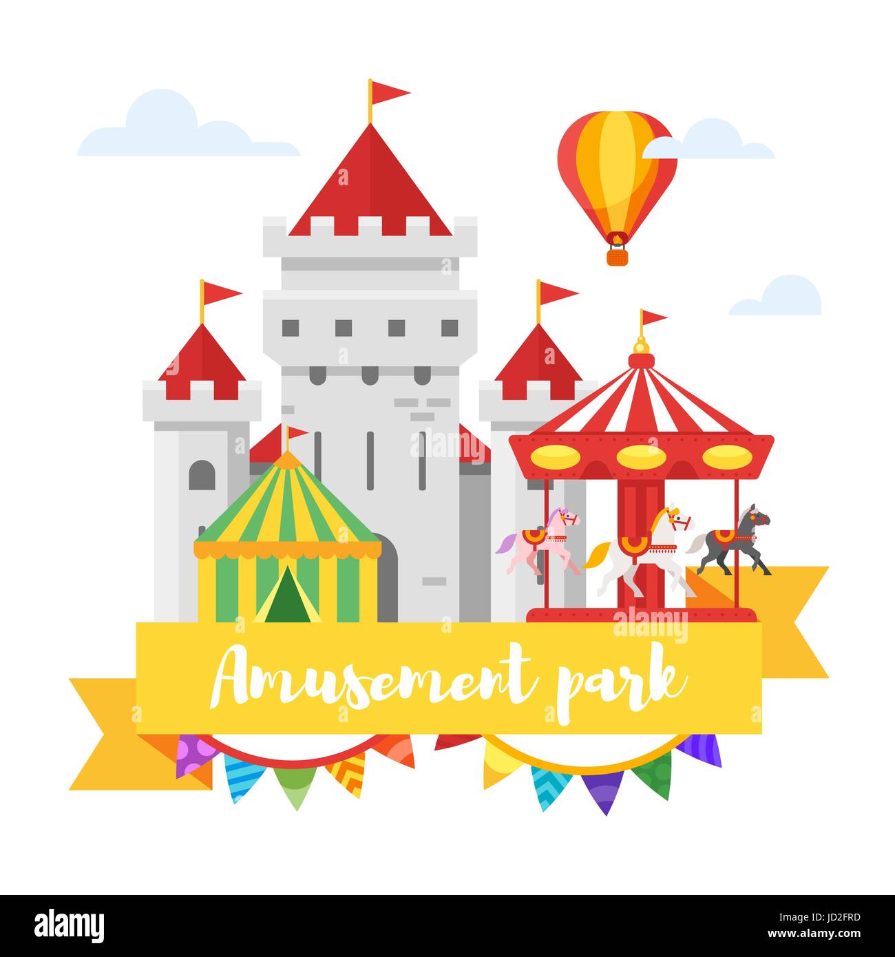 Night at the funfair Cut Out Stock Images & Pictures - Alamy