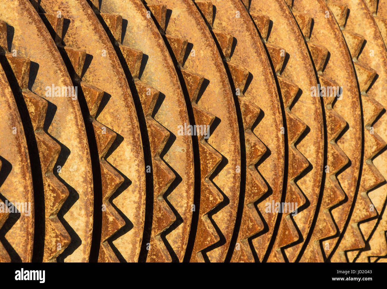 Large steel teeth on a field roller Stock Photo - Alamy