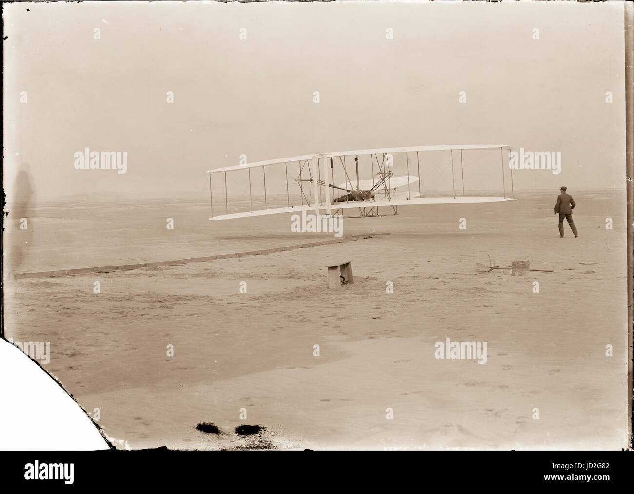First flight, 120 feet in 12 seconds, 10:35 a.m.; Kitty Hawk, North ...