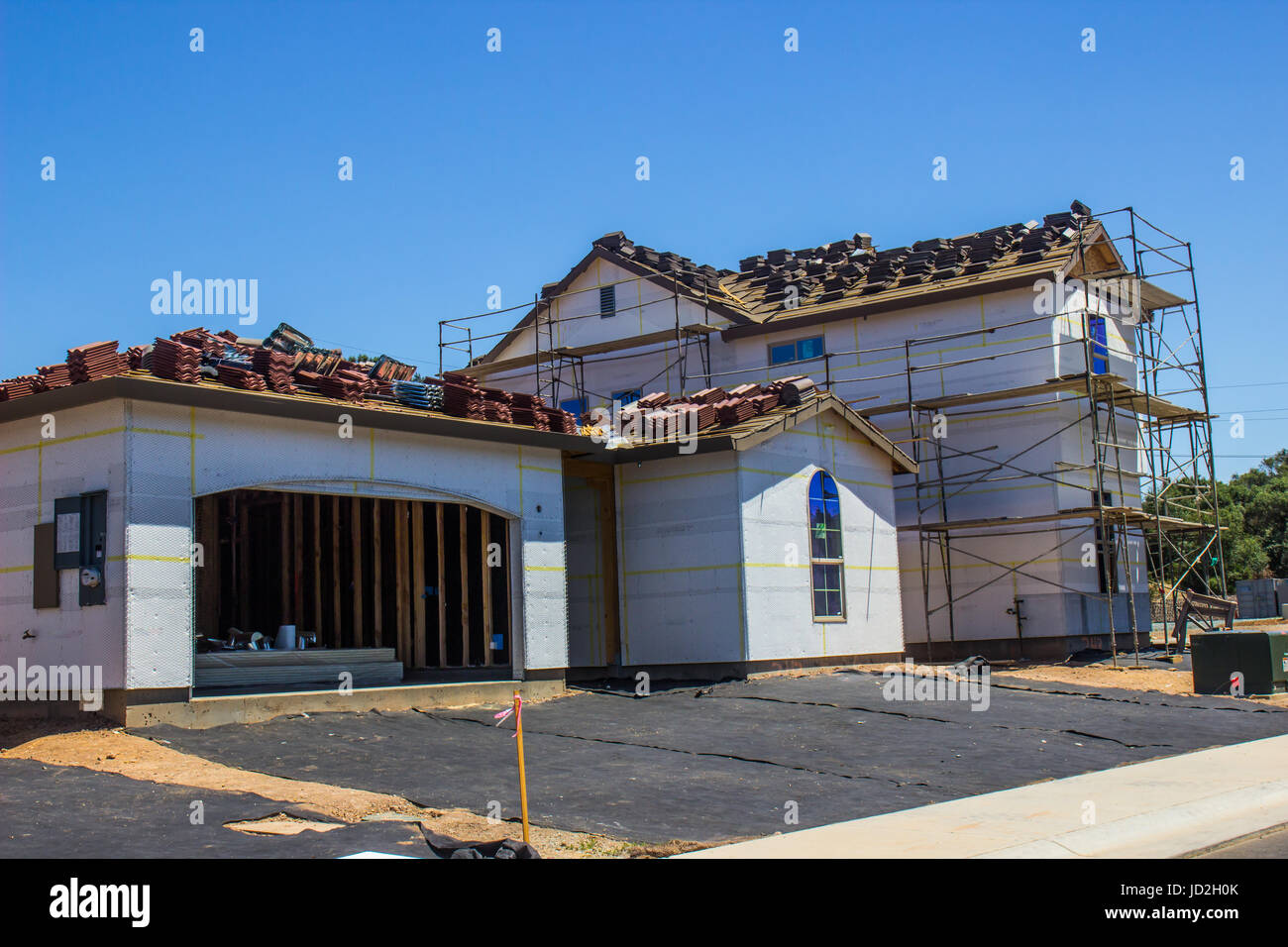 New Construction On Two Story Home Stock Photo - Alamy