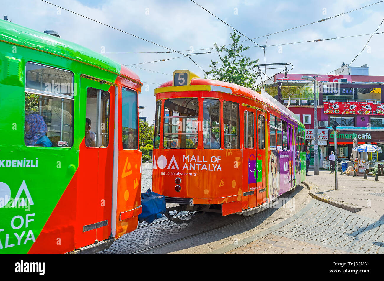 ANTALYA, TURKEY - MAY 6, 2017: To ride the old tram is the perfect ...