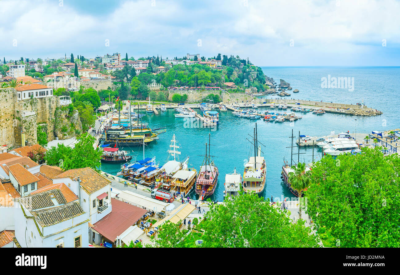 The old port with preserved medieval ramparts, Ottoman townhouses ...