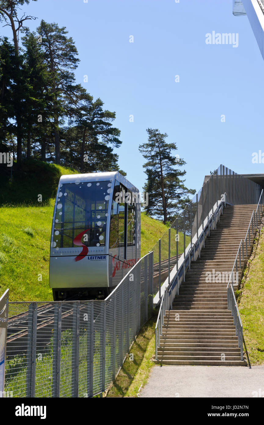 A funicular at the Ski Olympic Stadium, Innsbruck, Austria Stock Photo ...