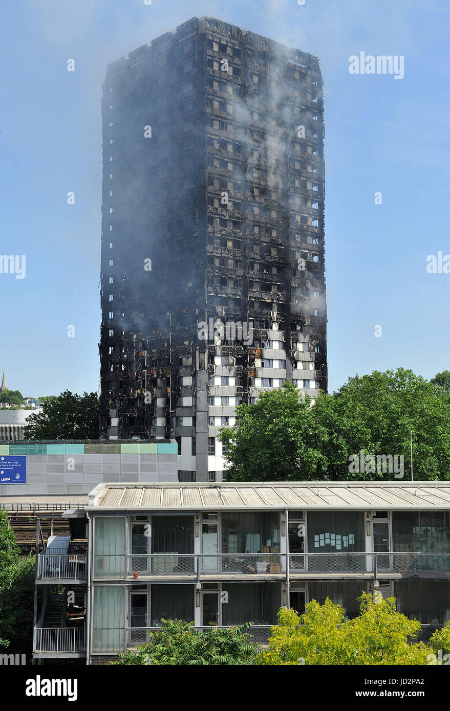 The view from the flat of Maureen Franklin, 76, who witnessed the fire ...