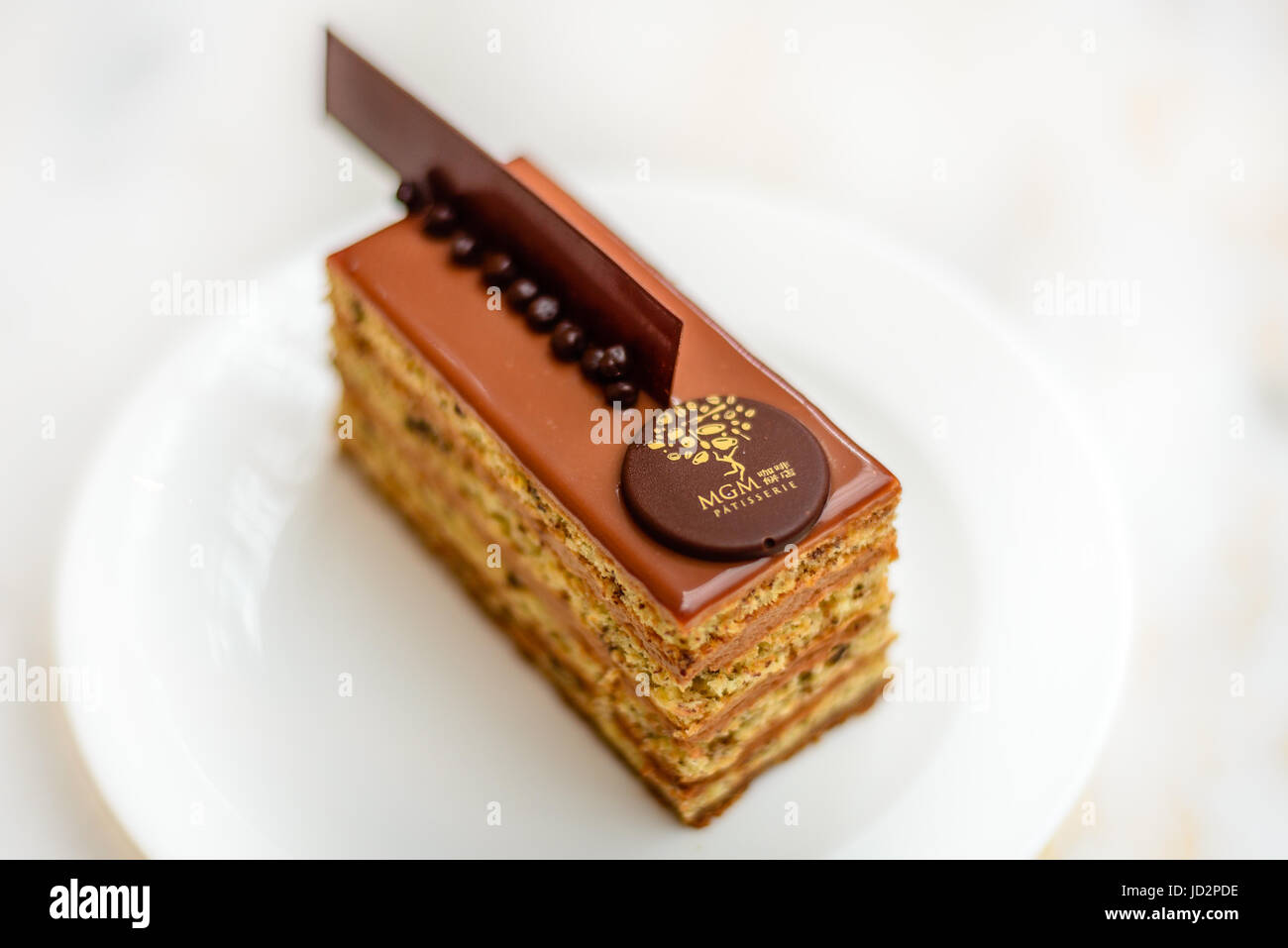Pastry Bar Hazelnut with Milk Chocolate Cake Stock Photo - Alamy