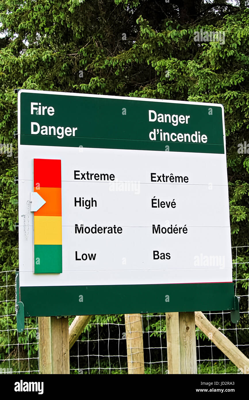 Fire Danger sign set with a high risk indicator Stock Photo - Alamy