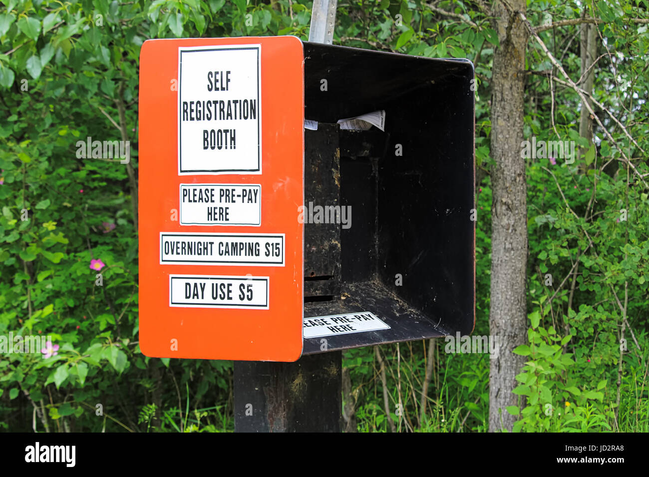 Camping and Day Use Self Registration box Stock Photo - Alamy