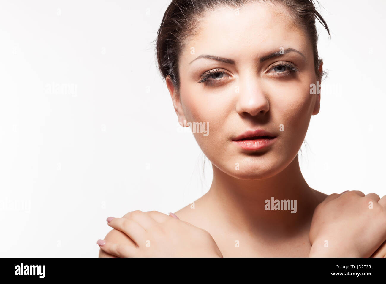 Portrait of attractive model in studio photo Stock Photo - Alamy