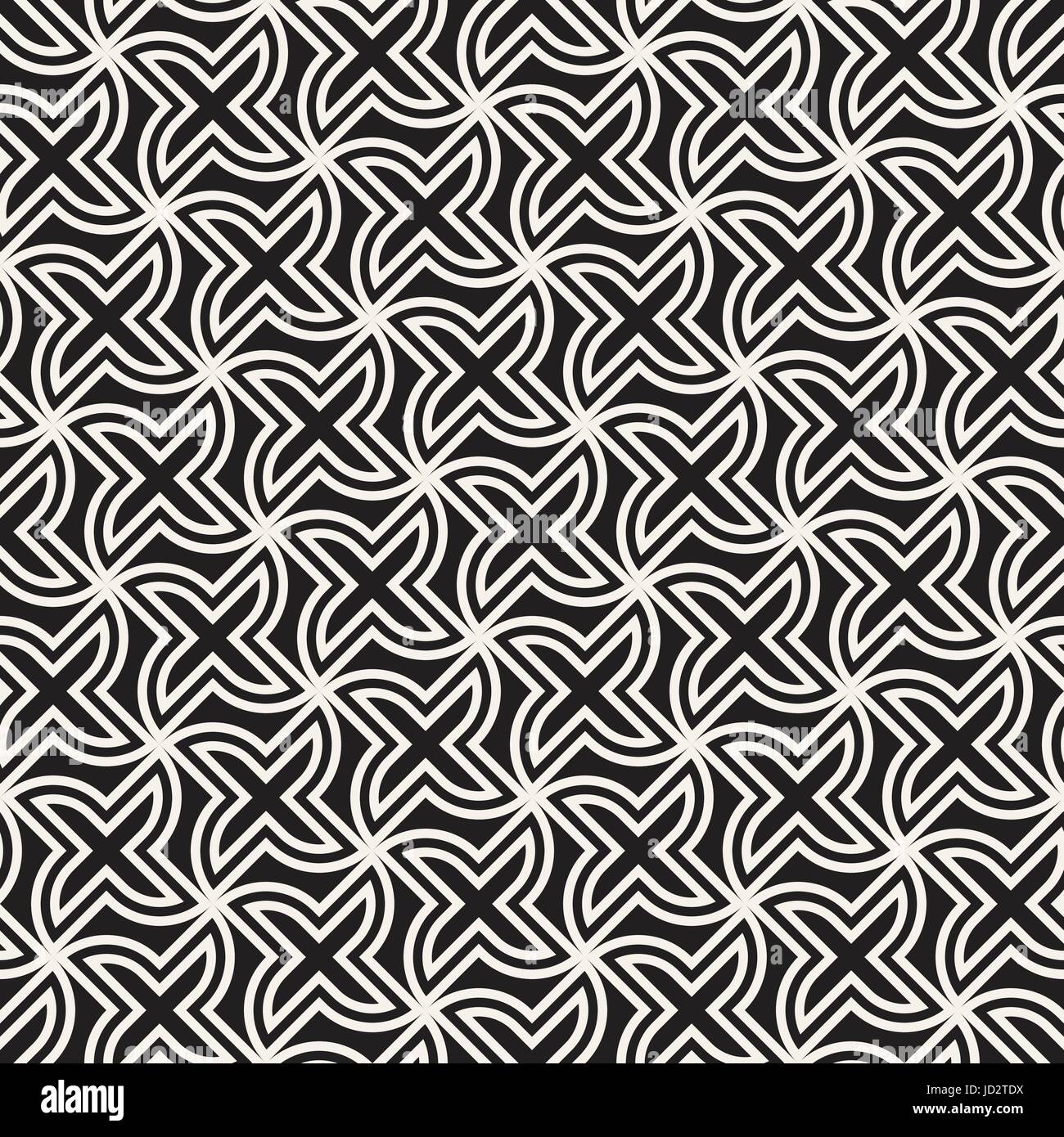 Vector seamless cross tiling pattern. Modern stylish geometric lattice ...