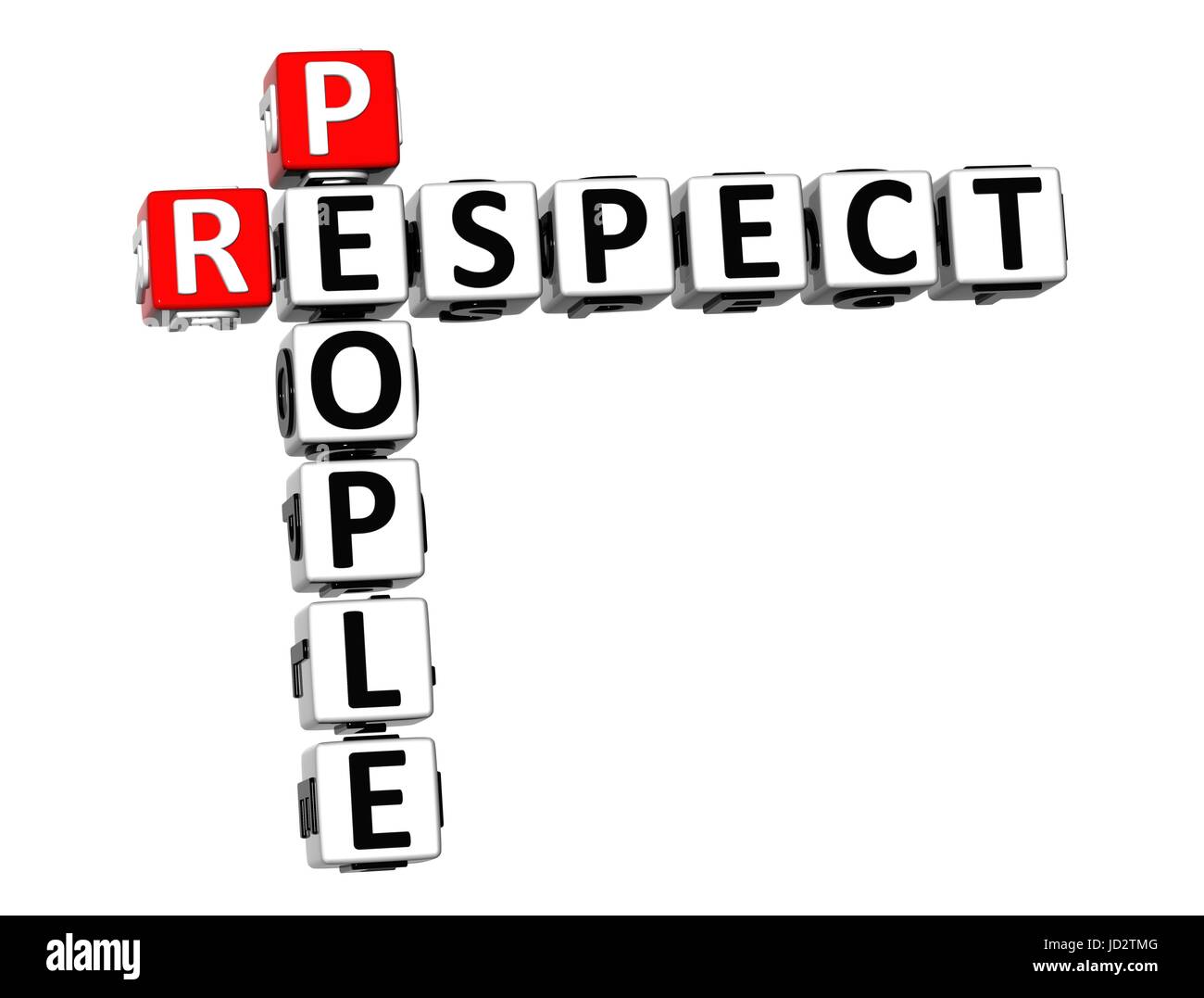 3D Crossword Respect People on white background Stock Photo - Alamy