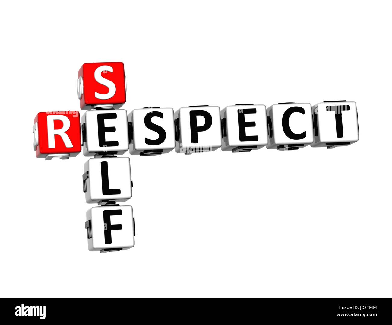 3D Crossword Self Respect on white background Stock Photo - Alamy