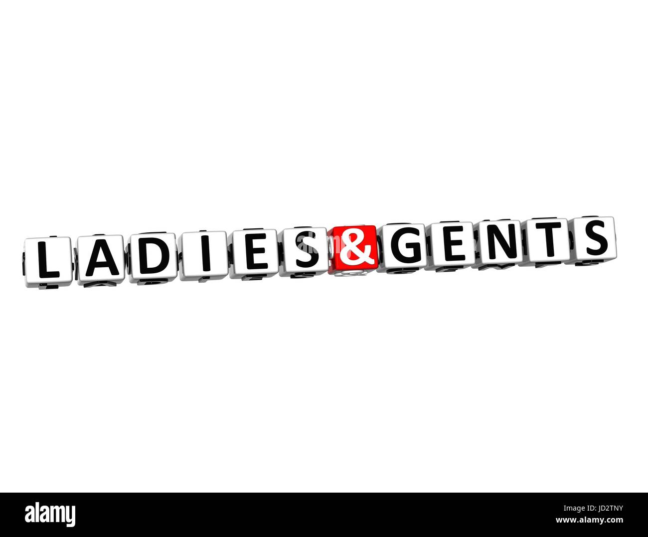 3D Word Ladies and Gents on white background Stock Photo - Alamy