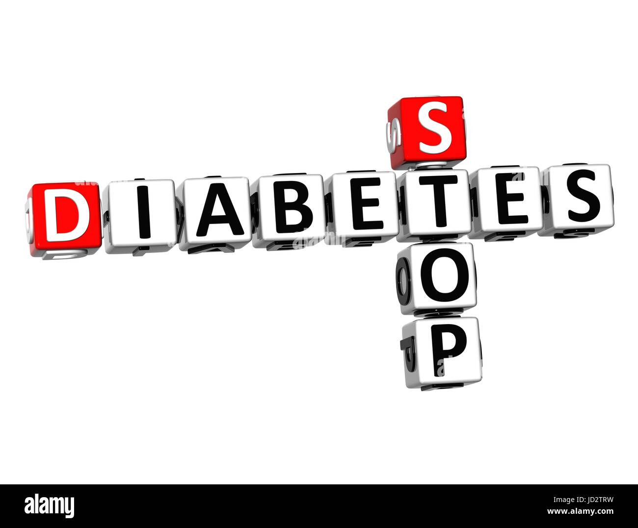 3D Crossword Stop Diabetes on white background Stock Photo - Alamy