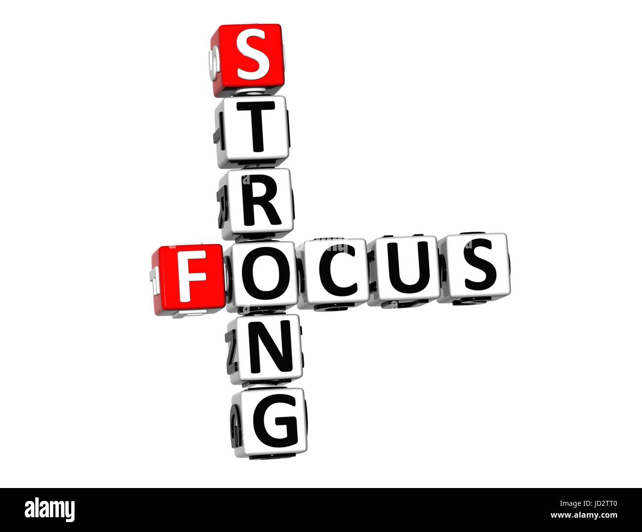 3D Crossword Strong Focus on white background Stock Photo - Alamy