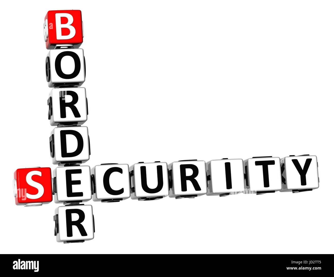 3D Crossword Border Security on white background Stock Photo - Alamy