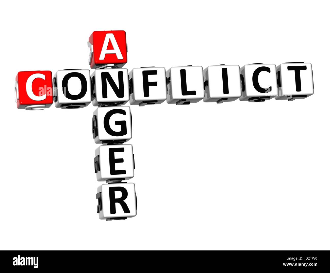 3D Crossword Anger Conflict on white background Stock Photo - Alamy