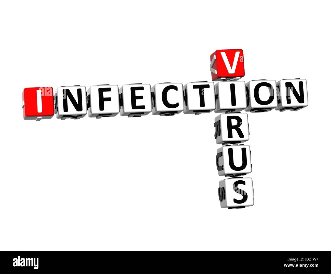 3D Crossword Virus Infection on white background Stock Photo - Alamy