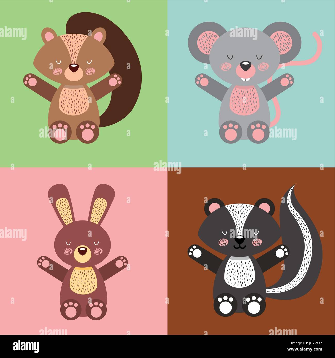 icons set cute animals Stock Vector Image & Art - Alamy