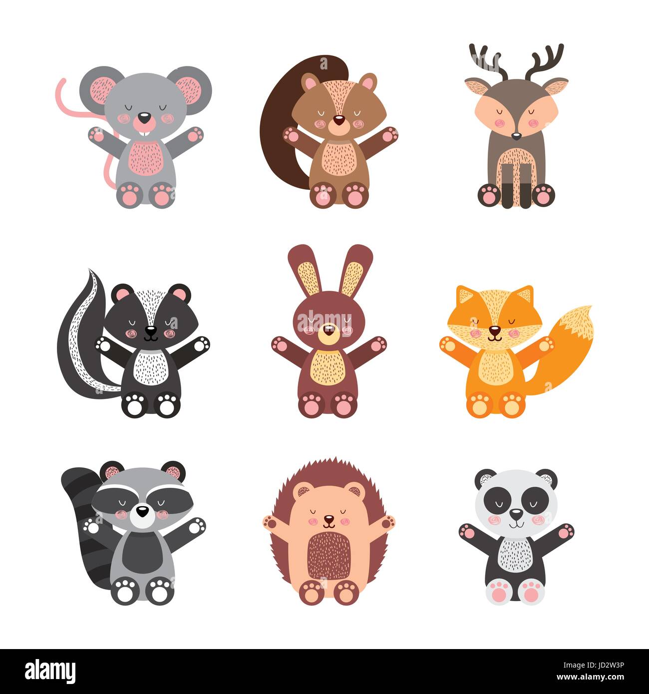 icons set cute animals Stock Vector Image & Art - Alamy