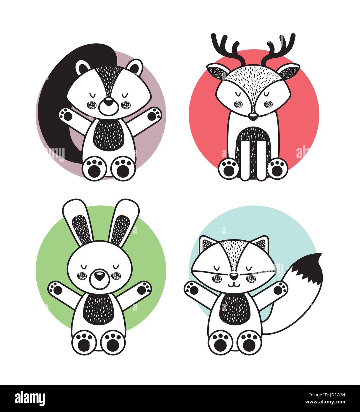 icons set cute animals Stock Vector Image & Art - Alamy