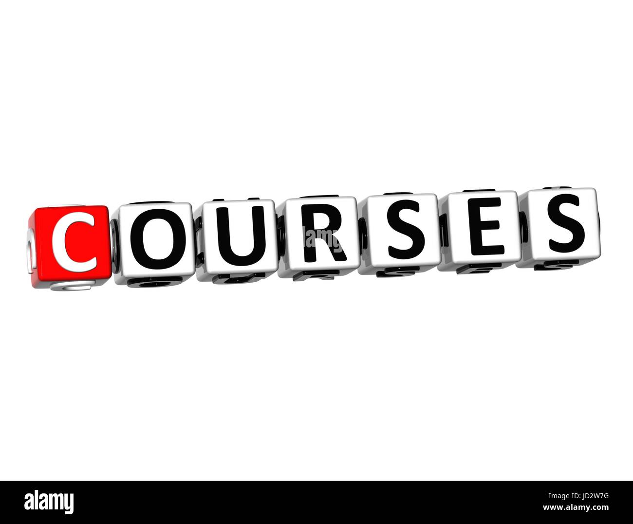 3D Word Courses on white background Stock Photo - Alamy