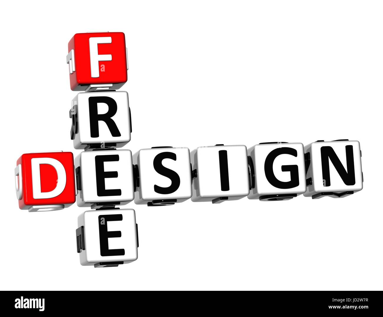 3D Crossword Free Design on white background Stock Photo - Alamy