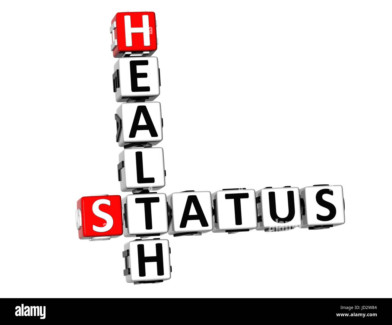 3D Crossword Health Status on white background Stock Photo - Alamy
