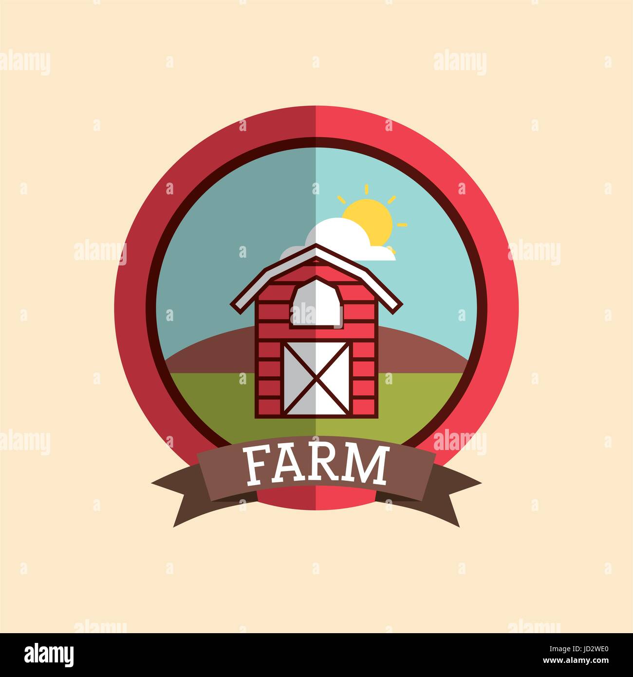 farm circle background flat Stock Vector Image & Art - Alamy