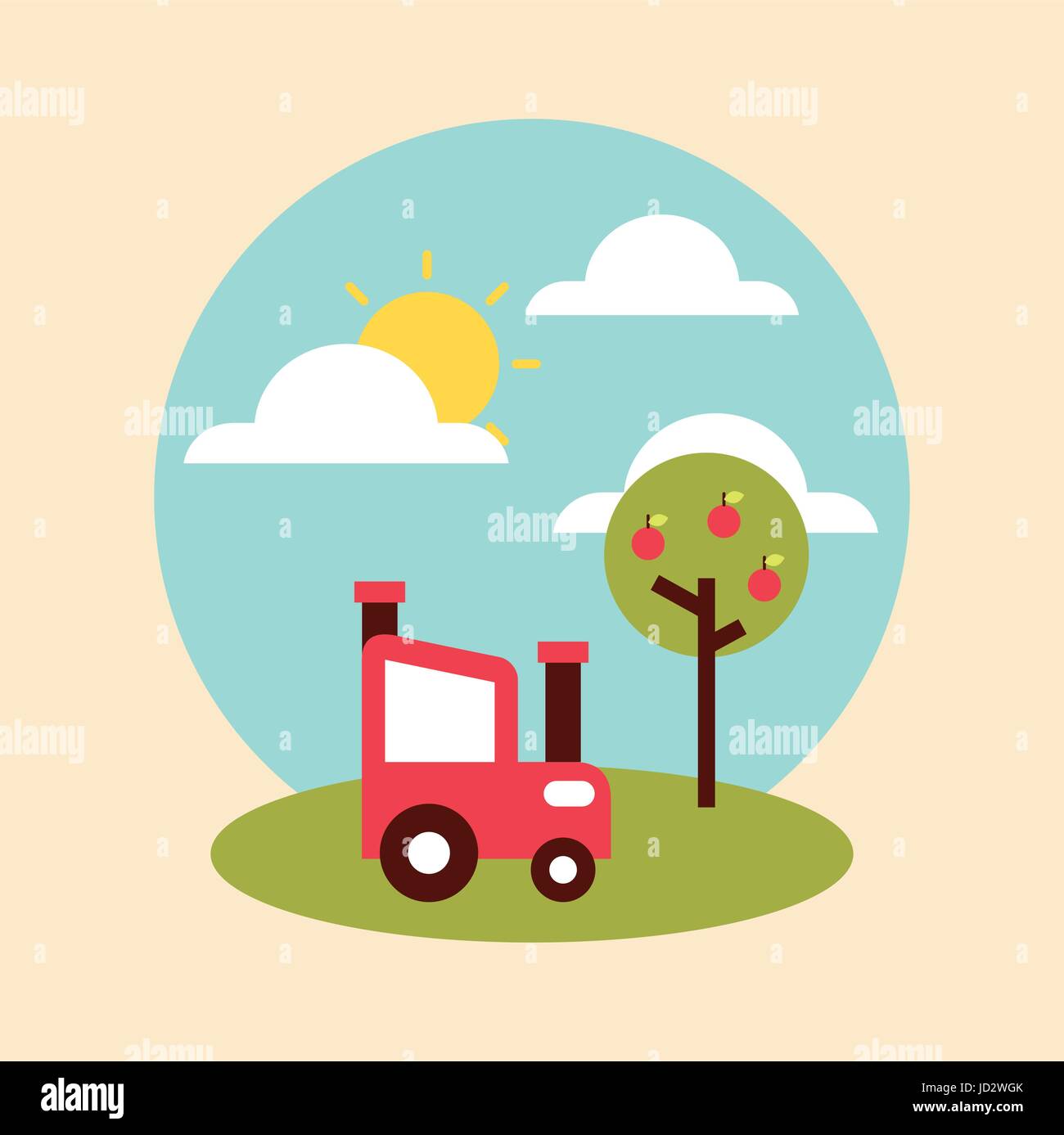 farm circle background flat Stock Vector Image & Art - Alamy