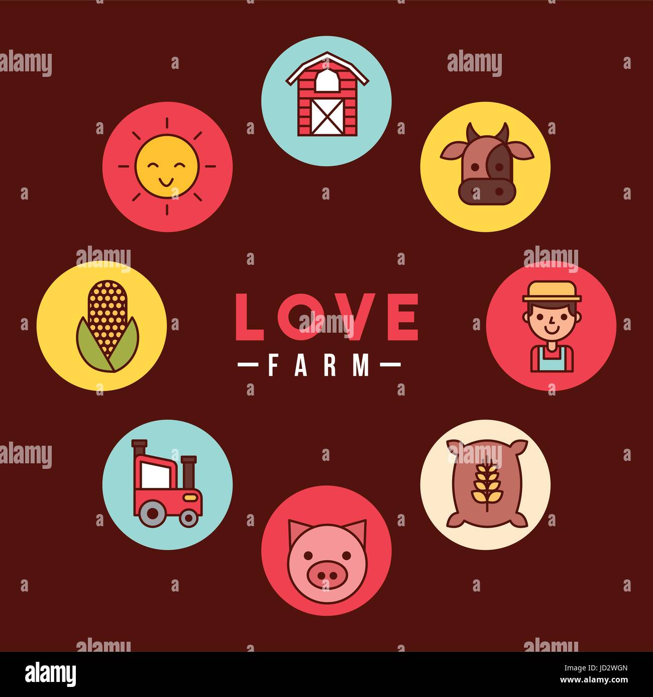 love farm flat Stock Vector Image & Art - Alamy