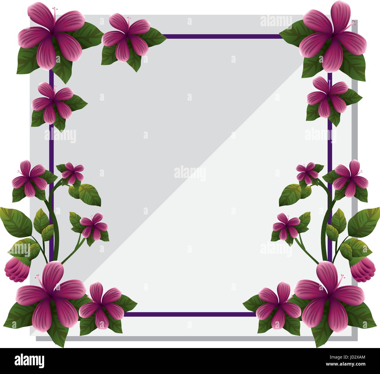 frame with flowers Stock Vector Image & Art - Alamy