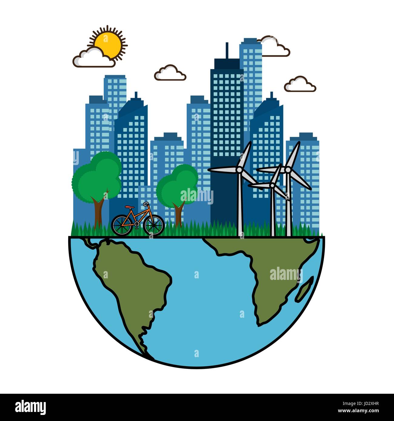 Eco friendly city Stock Vector Image & Art - Alamy