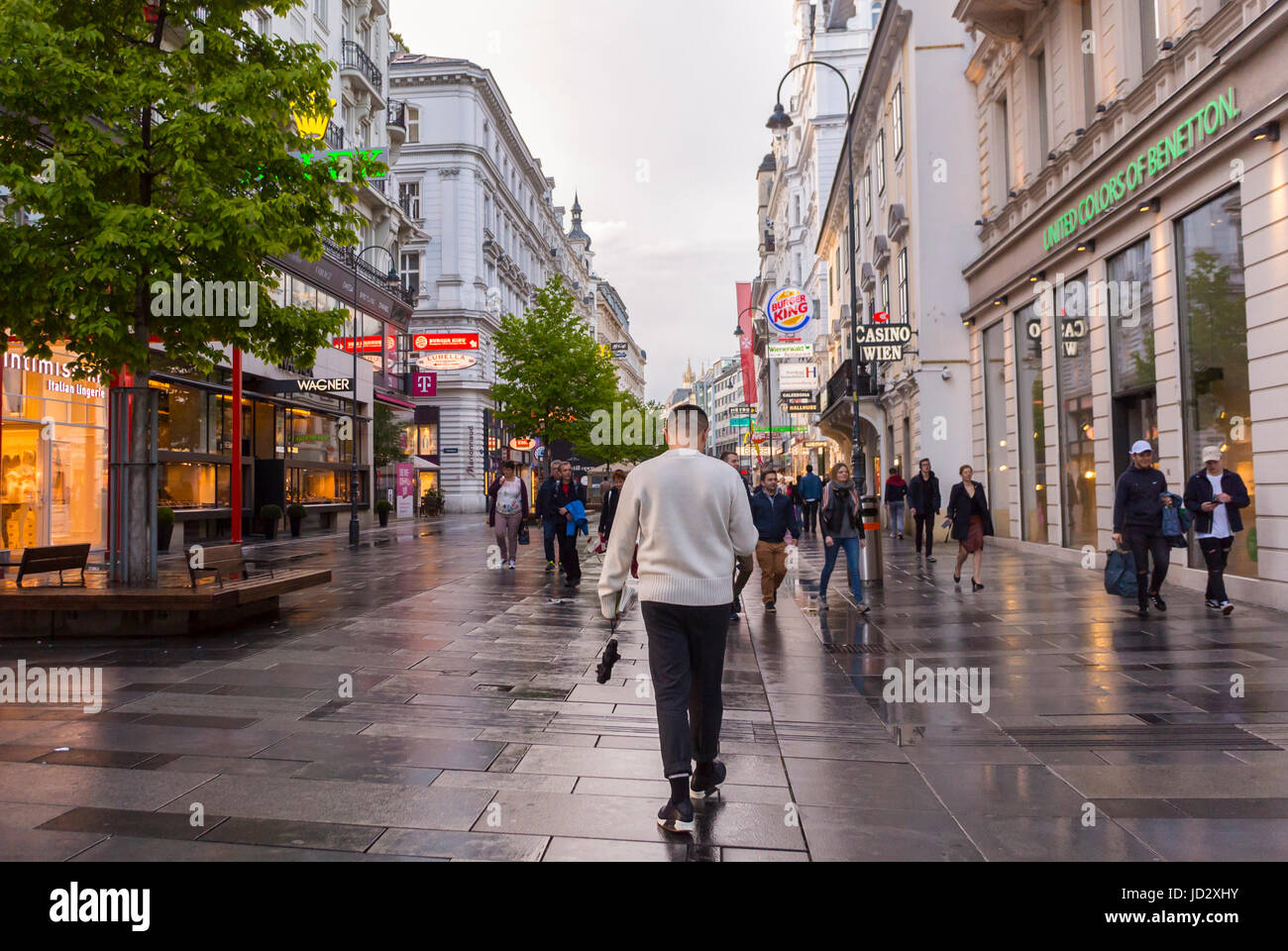 Vienna, Austria, Shopping Luxury Shops, Street Scene, Large Crowd of ...