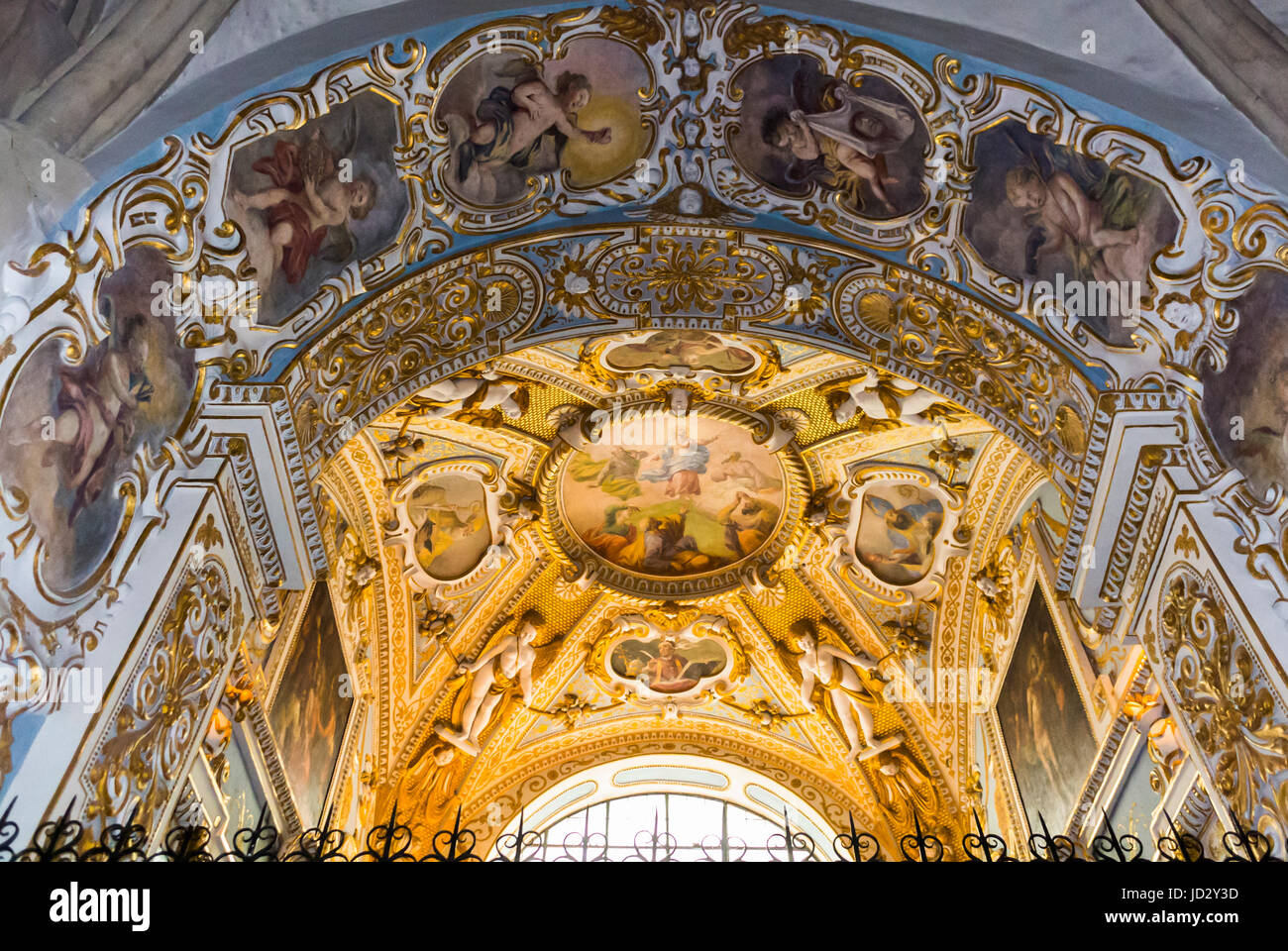 Vienna, Austria Low Angle, Looking up, Decorated Ceiling, "Schotten ...