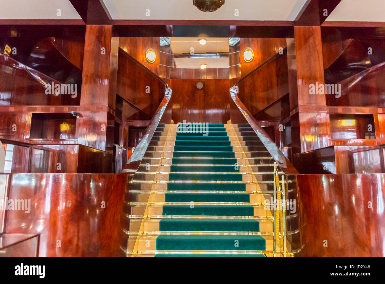Vienna, Austria, wide angle view, inside old stairway Austrian Bank ...
