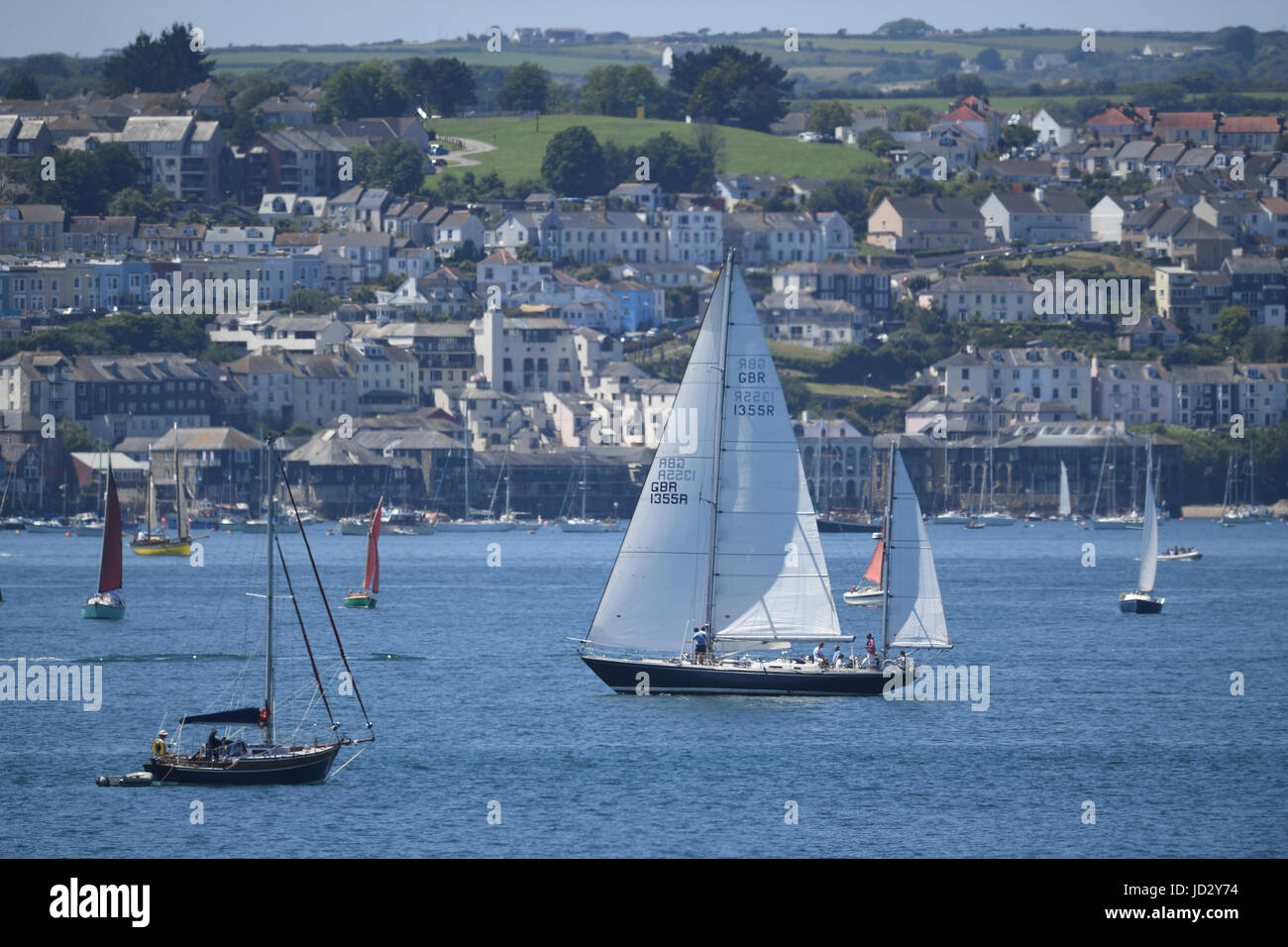 Falmouth Classics yachts sailing in Falmouth Bay Stock Photo - Alamy