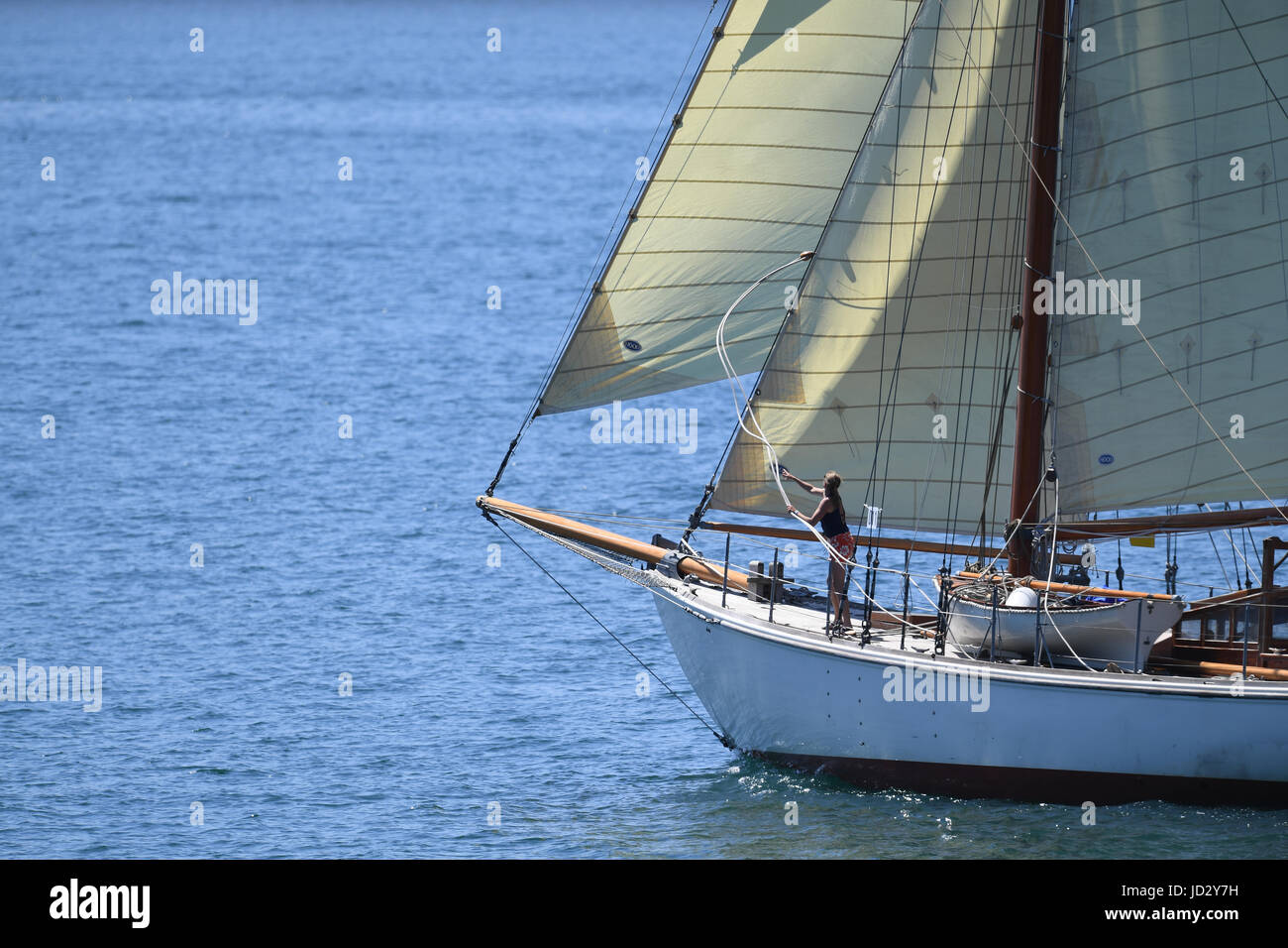 Falmouth Classics yachts sailing in Falmouth Bay Stock Photo - Alamy