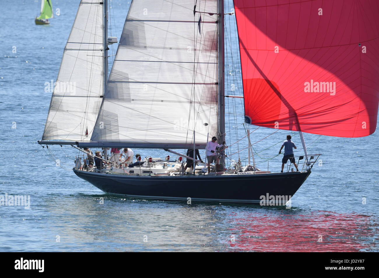 Falmouth Classics yachts sailing in Falmouth Bay Stock Photo - Alamy