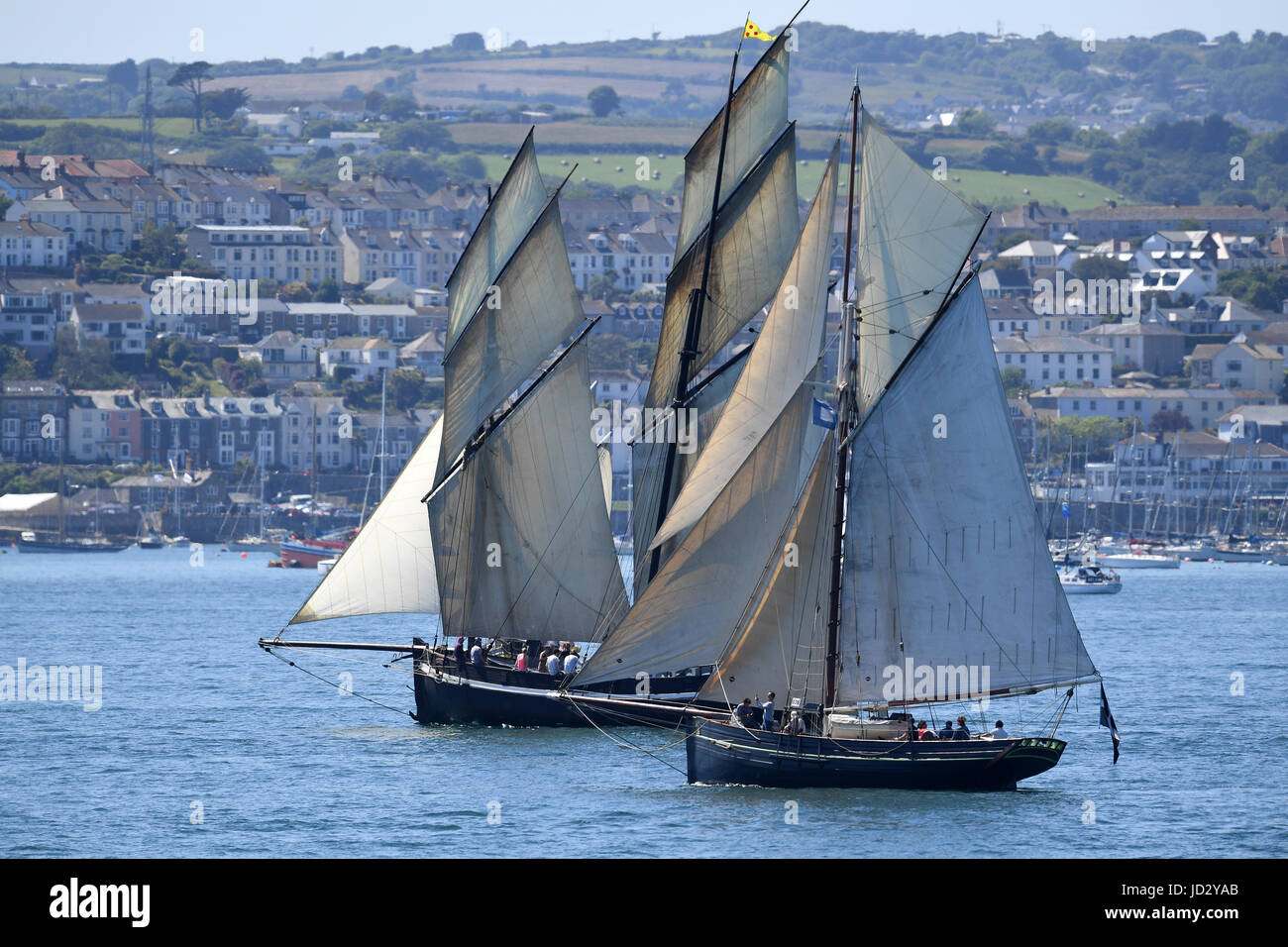 Falmouth Classics yachts sailing in Falmouth Bay Stock Photo - Alamy